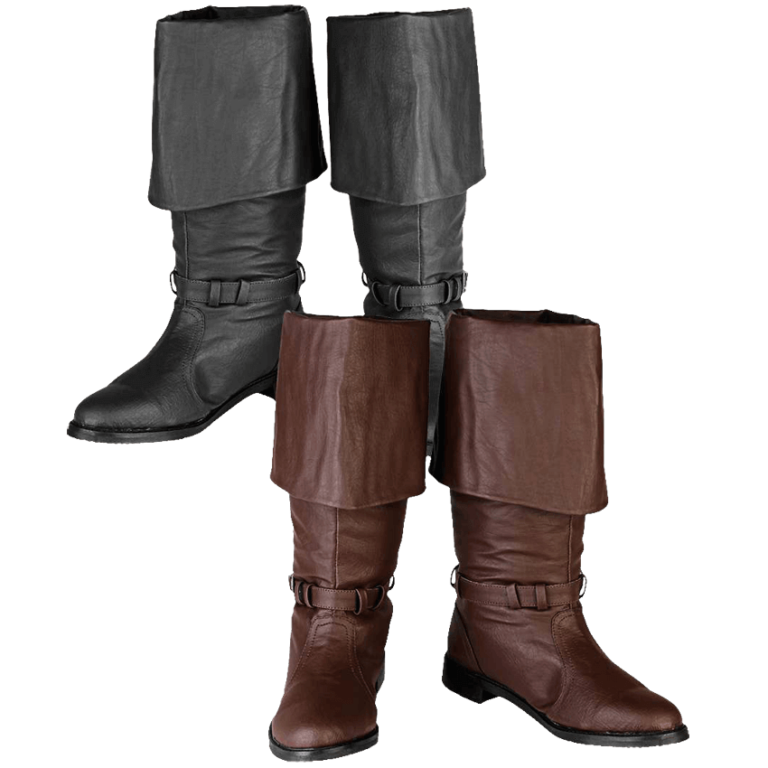 Suede Medieval High Boots - Black