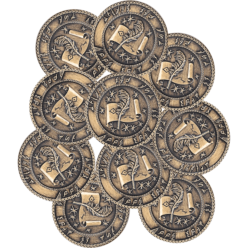 Set of 10 Gold LARP Coins - MY100686 - LARP Distribution
