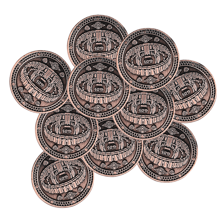 Set of 10 Gold Ancient Dwarves LARP Coins - MY101141 - LARP Distribution