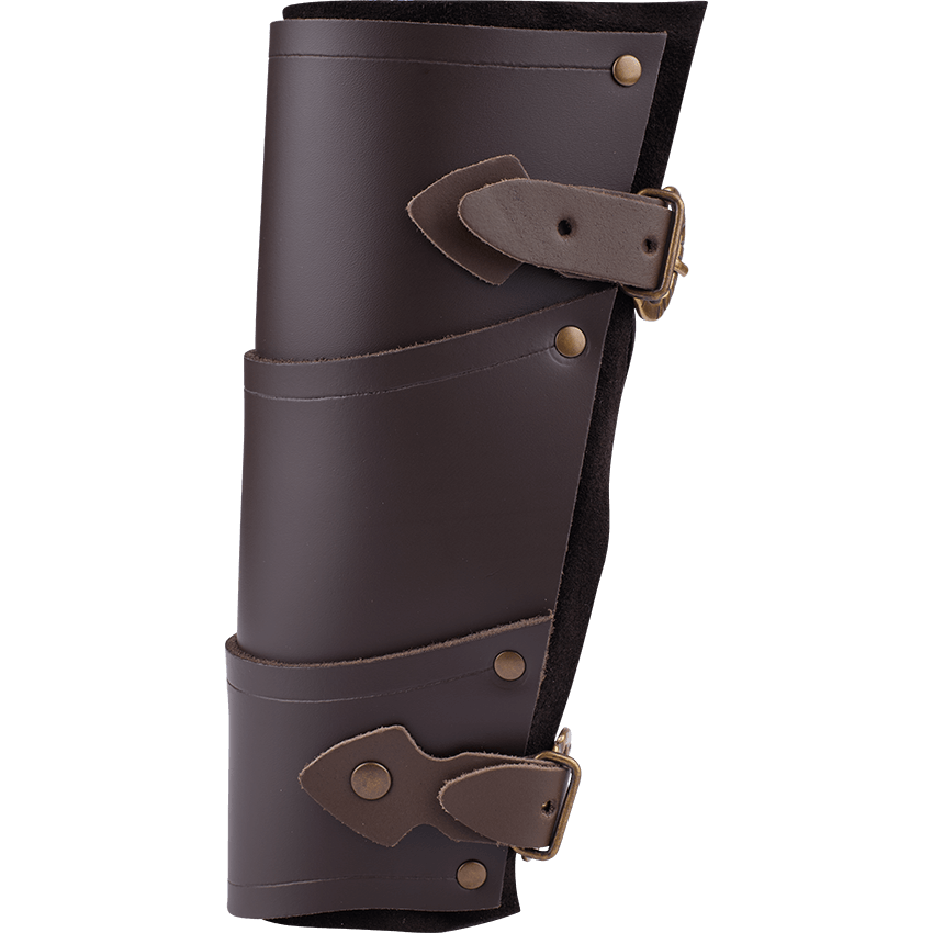 Battle Archeress Leather Bracers - Brown