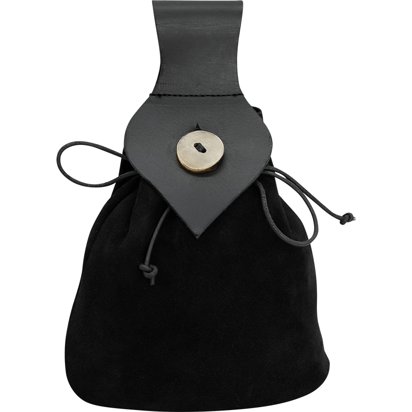 Medieval Suede Belt Pouch - Black