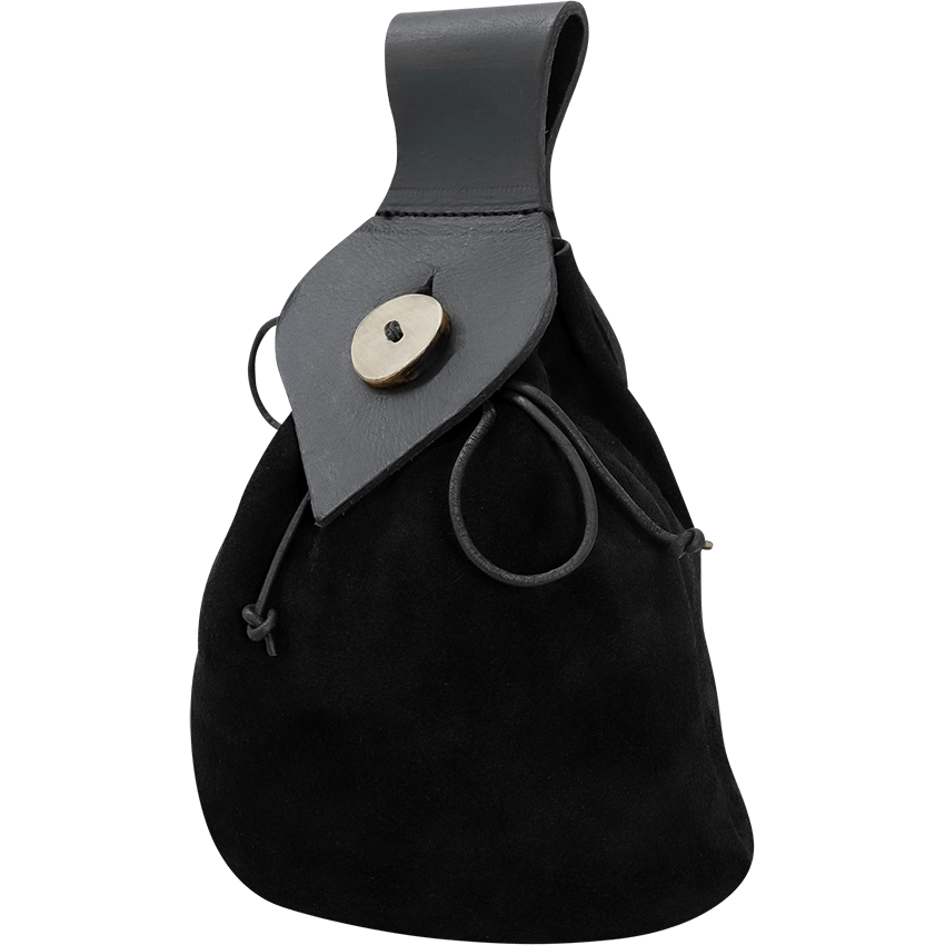 Medieval Suede Belt Pouch - Black