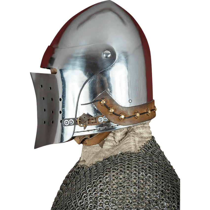 Full Visor Bascinet Helmet - Polished