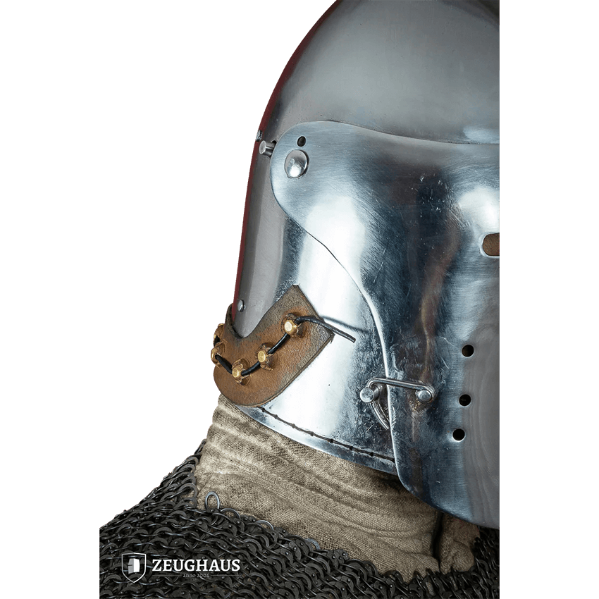 Full Visor Bascinet Helmet - Polished