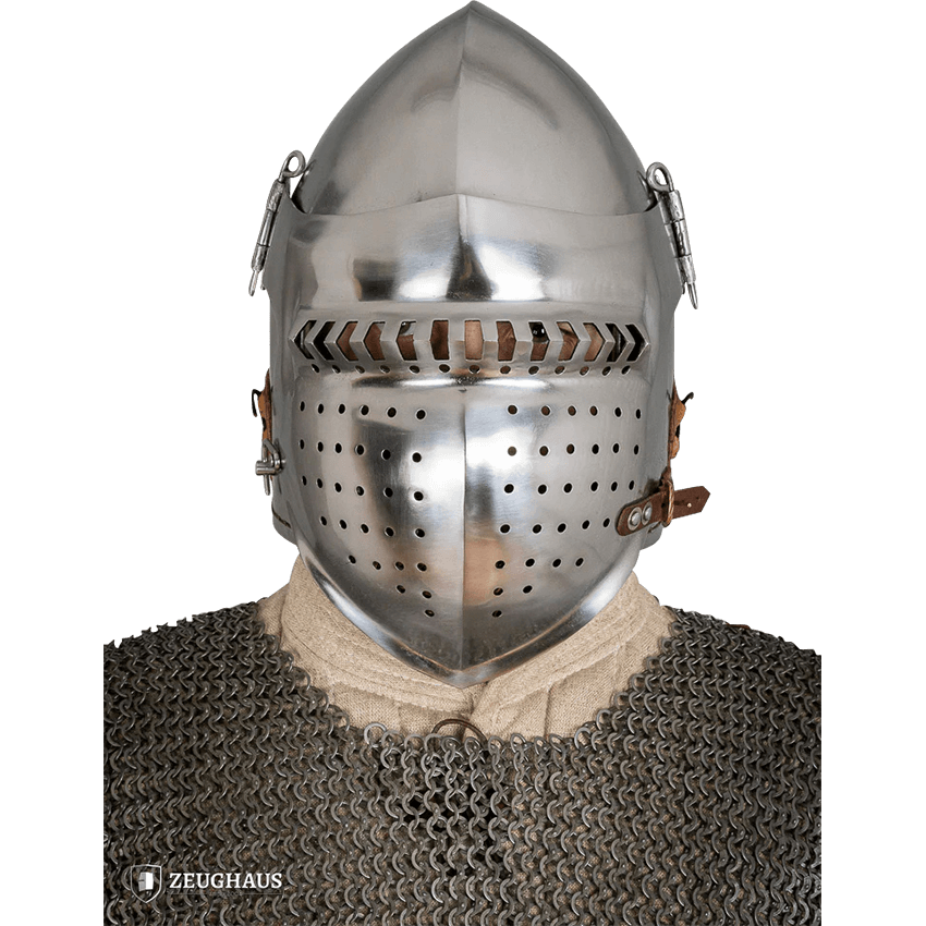 Knights Bascinet Helmet with Visor - Polished
