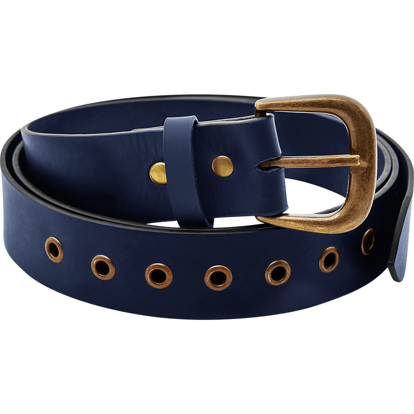 Knights Simple Medieval Leather Belt - Blue